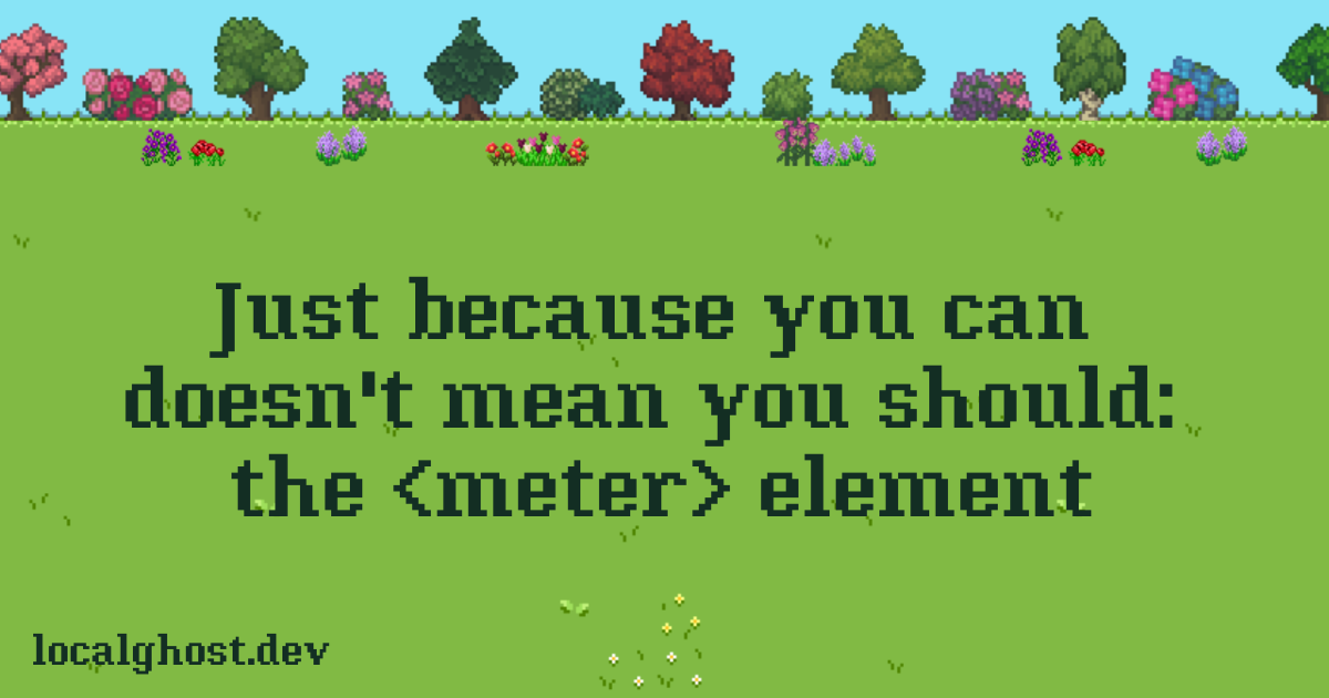 Just because you can doesn't mean you should: the element - localghost